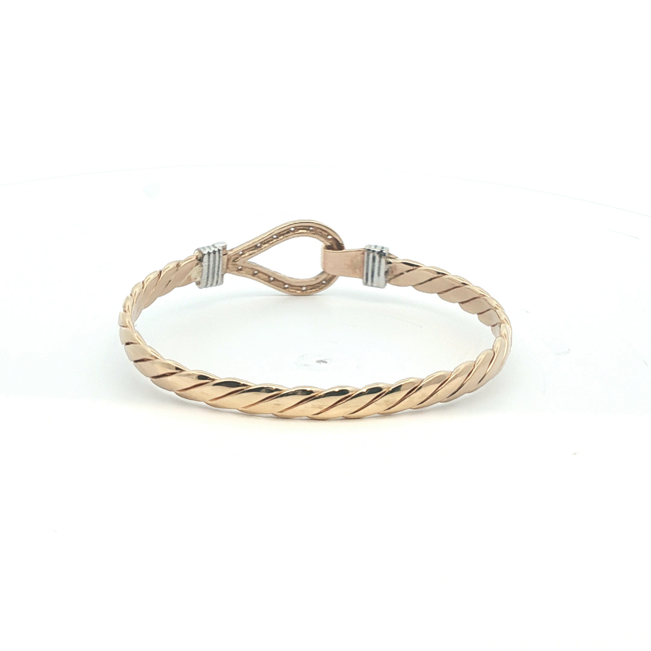 5.5'' - Pre Owned - 9ct - Stone Set Hook Bangle - ( 13.86g ) – Goldbank Jewellers