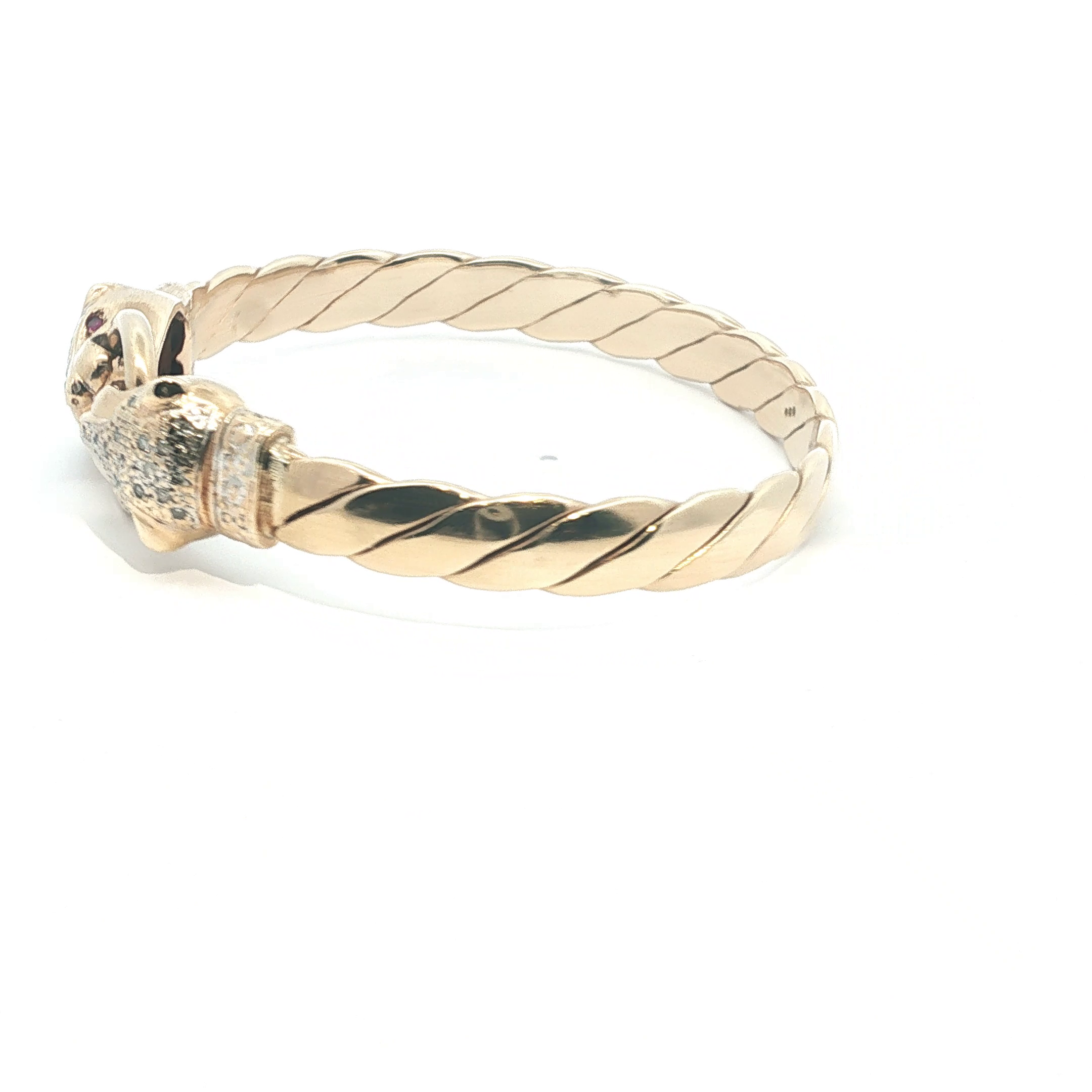 7" - Pre Owned - 9ct - Leopard Head Bangle - ( 39.24g ) – Goldbank ...