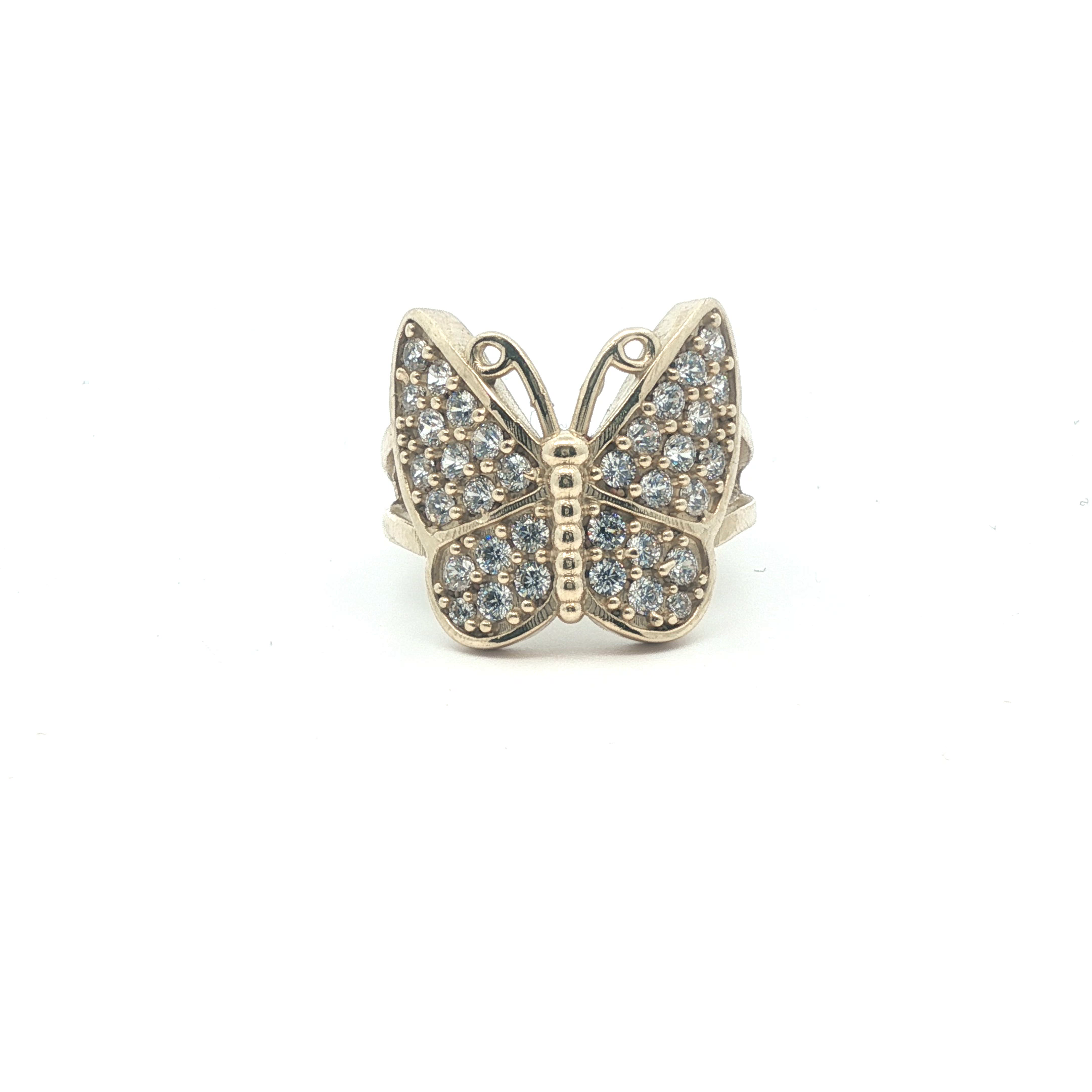 Size O.5 - Pre Owned - 9ct - Stone Set Butterfly Ring - ( 6.62g ...